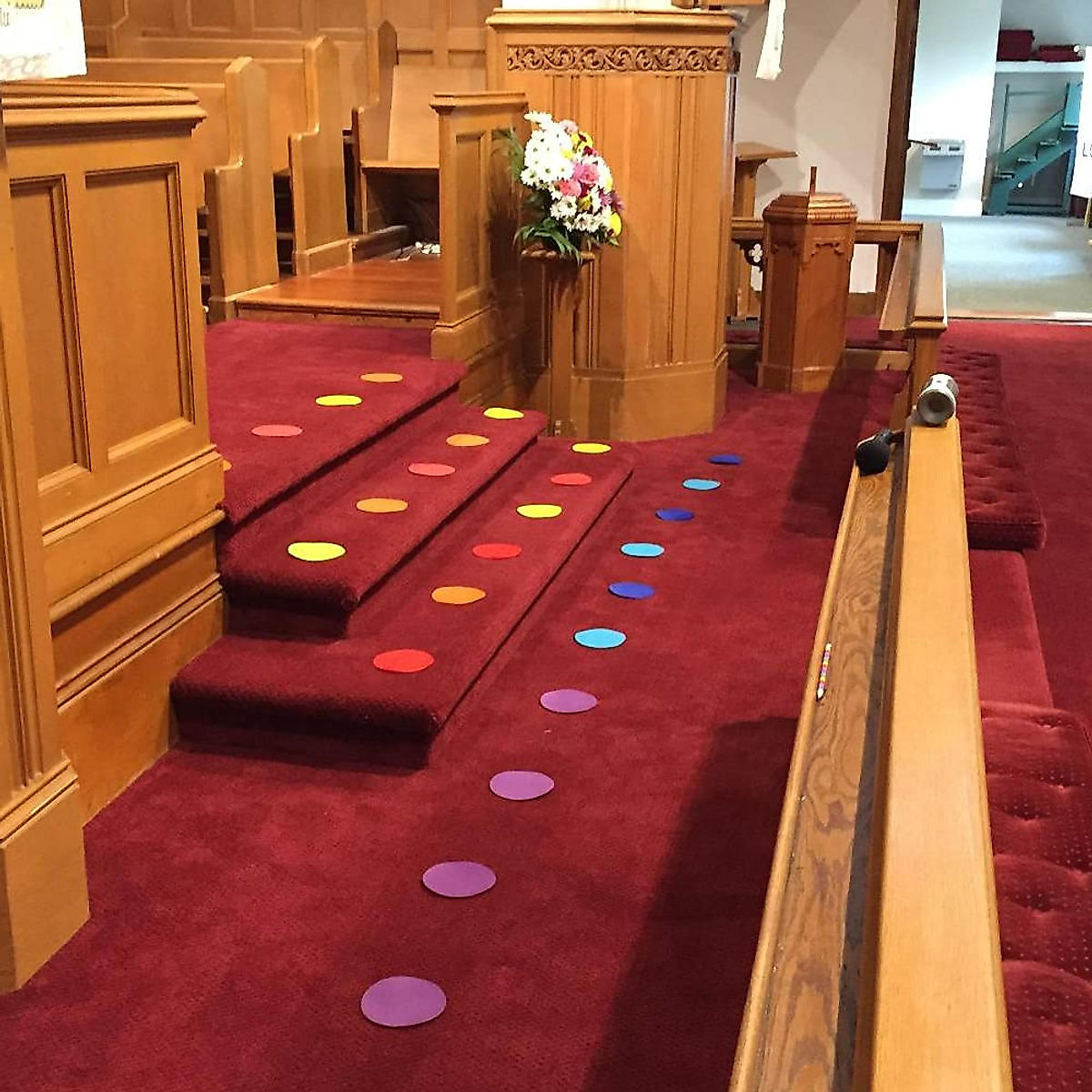 Round Floor Stickers, 6 Inch Spot Markers Floor Spots Self Adhesive Vinyl Stickers Classroom Dot Spots for Preschool and Kindergarten Elementary Teachers (42PCS)