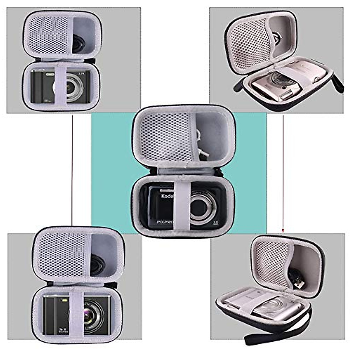 WERJIA Hard EVA Travel Case for Kodak PIXPRO Friendly Zoom FZ55/FZ53/ FZ43/FZ45 Digital Camera (black)