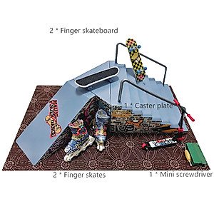 Finger Mini Skateboards and Tech Skateboards Deck,with 2 Fingerboards Skateboards,Suitable for Fingerboard Training Best Gift Ideas for 5 6 7 8 Year Old Teenage Girls/Boys (Standard Edition)