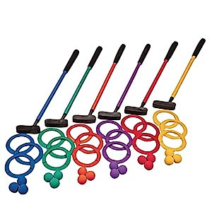 Spectrum Youth Mini Golf Club, Ball and Target Set. Includes 6-24" Putters, 18 Smooth Foam Golf Balls and 18 Targets. Kids can Build Putting Skills Indoors or Out.