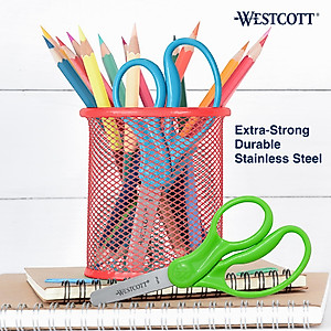 Westcott Scissors For Kids, 5" Blunt Safety Scissors, Assorted, 2 Count (Pack of 1) (13168)