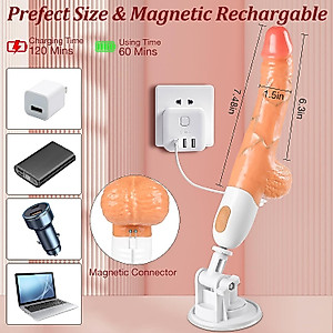 Sex Machine Realistic Thrusting Dildo for Women with 10 Thrusting & Vibrating Modes, Remote Control Adult Toys & Games for G Spot Clitoral Anal Stimulation, Silicone Vibrator for Men and Couples