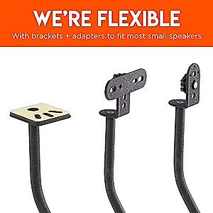 ECHOGEAR Speaker Stands Pair - Height Adjustable with Universal Compatibility - Works with Vizio, Klipsch, Bose, Sony & More - Includes Built-in Cable Management - Great for Surround Sound Setups