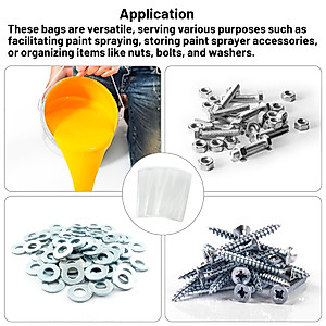 50 Pcs Paint Sprayer Liners Bags, Transparent Sprayer Cup Plastic Liners for Spray Gun Can Compatible with Wagner Paint Sprayer