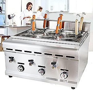 NG NOPTEG Commercial Noodle Cooker Machine, 6 Basket Pasta Cooking Machine with Filter, Noodle Pasta Desktop Cooker Machine,30-110°C Adjustable