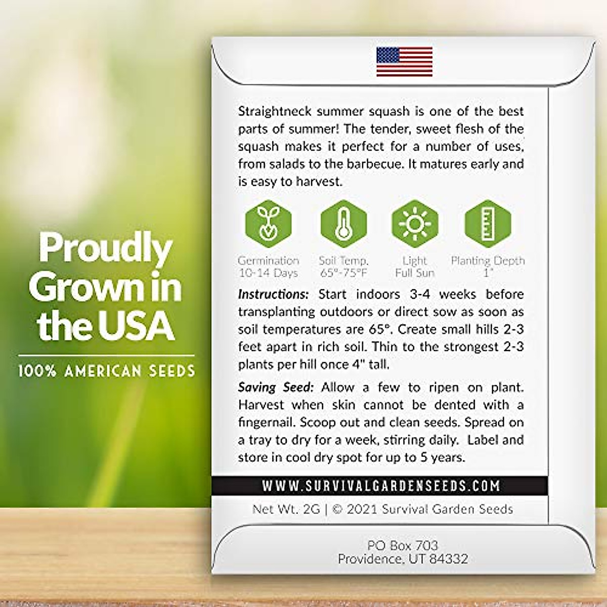 Survival Garden Seeds - Straightneck Summer Squash Seed for Planting - Packet with Instructions to Plant and Grow Yellow Squash in Your Home Vegetable Garden - Non-GMO Heirloom Variety