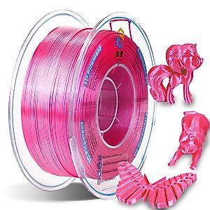 YOUSU Silk PLA 3D Printer Filament with Shiny Surface, Silk Pink PLA Filament 1.75mm 1kg, Compatible with Most of 3D Printer.
