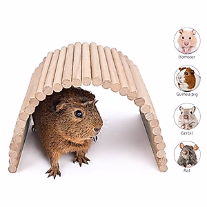 Niteangel Hamster Climbing Ladder Wooden Suspension Bridge for Guinea Pigs Rats Hedgehog Gerbils Mouse Sugar Glider and Other Small Animals (Medium)