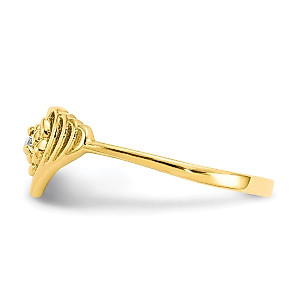 IceCarats 10K Yellow Gold Cubic Zirconia CZ Heart Love Ring Size 6