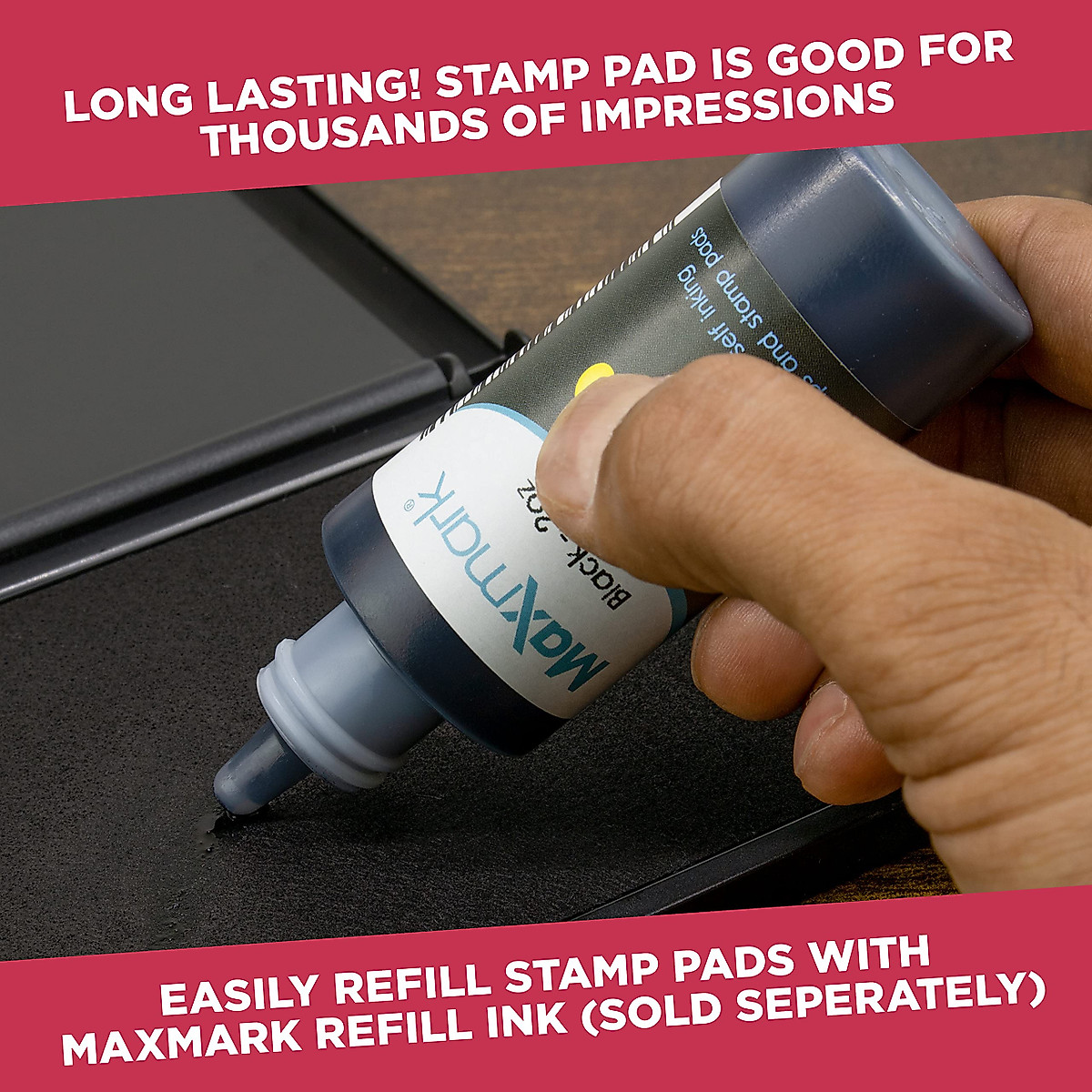 Extra Large Premium Black Ink Stamp Pad - 5" by 7" - Quality Felt Pad