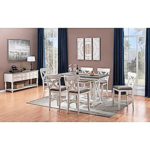 Coast to Coast Bar Harbor II Counter Height Dining Table, Cream, 30" D x 60" W x 36" H