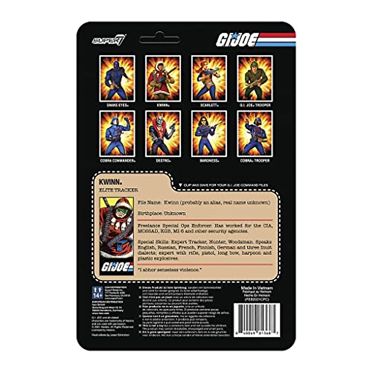 Super7 G.I. Joe Kwinn - 3.75" G.I. Joe Action Figure with Accessory Classic Cartoon Collectibles and Retro Toys