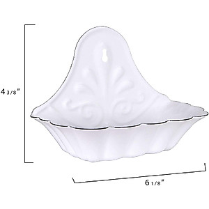 Creative Co-Op White Enameled Metal Soap Dish, Hangs or Sits