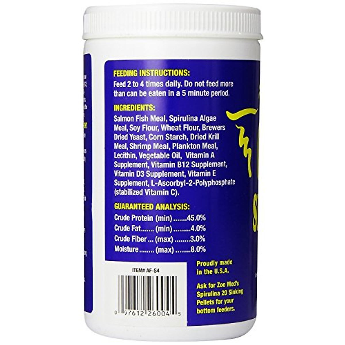 Zoo Med Spirulina 20 Flake Fish Food, 4-Ounce (3 Pack)