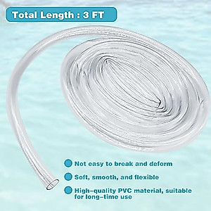 3Ft Portable Air Conditioner Drain Hose, 3/5 Inch Leakproof AC Drain Hose Kit, Universal AC Drain Hose Drain Pipe Replacement with Hose Connector and Clamp, Window Air Conditioner Unit Parts