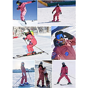 GSOU SNOW Men Ski Suit One Piece Snowsuit Snowboard Insulated Ski Jumpsuit Waterproof Windproof for Skiing Outdoor