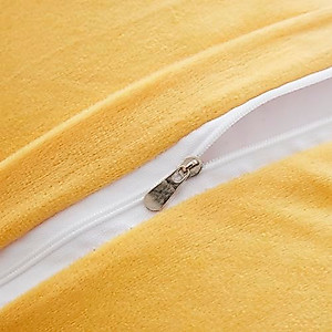 WERDIM Yellow Striped Body Pillow Cover 21x54 Long Body Pillow Case, Plush Fluffy Faux Fur Body Pillowcase Cover with Zipper, Soft Rectangular Pillow Cover for Pregnant Women Side Sleeper