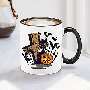 LDSINC Halloween Coffee Mug 2022 Ceramic Tea Mugs,Bell Tower and Flying Bat Mug,Halloween Mugs Best Gift For Boyfriend, Girlfriend, Dad, Mom, Children, 11oz (325ML) (Halloween 2)