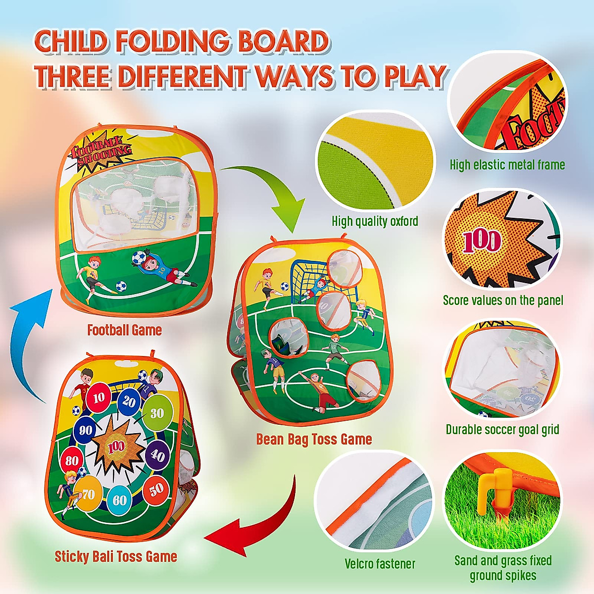 Sundaymot Bean Bag Toss Game, Kids Throwing Game Kit, 3 in 1 Darts Toys for Kids, Sand Bag Throw, Carnival Games Indoor and Outdoor Party Games