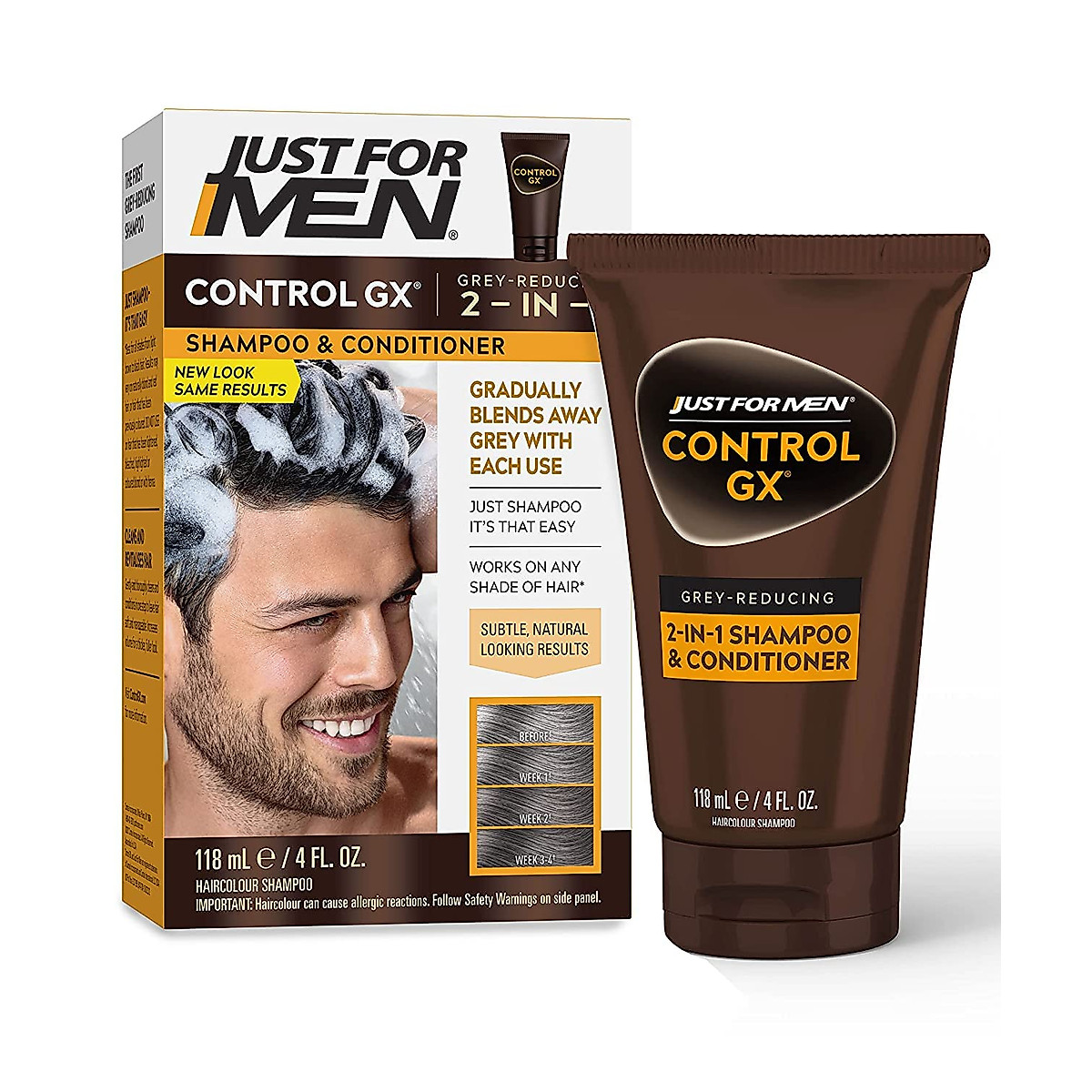 Just For Men Control Gx 4 Ounce 2-N-1 Shampoo & Conditioner (Pack of 2)