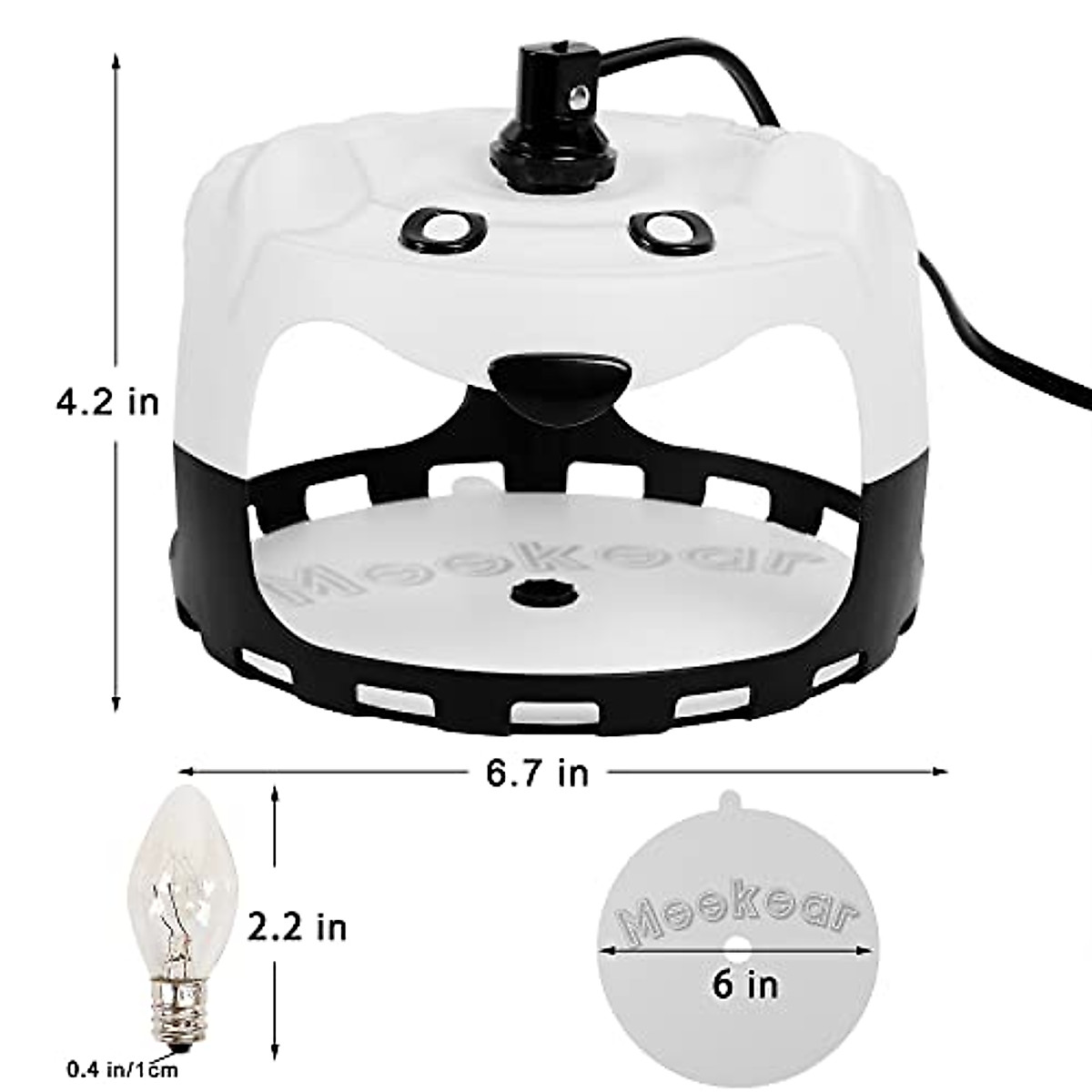 Meekear Flea Trap, Indoor Flea Lights Sticky Dome Bed Bug Trap with 2 Light Bulbs & 5 Sticky Pads, Plug-in Flea Killer Lamp Catcher for Inside Your Home, Pets & Children Safe