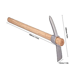 DAUERHAFT Hand Tiller, Convenient Hoe Garden Tool with Hardwood Handle, Easy to Use Stainless Steel Hand Cultivator, Digging Weeding for Storage and Use