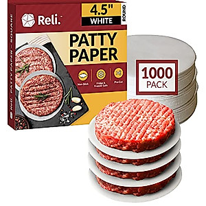 (1000 Pack) Reli. Hamburger Patty Paper (4.5 Inch Round) | Wax Paper | Food Grade Patty Paper,Parchment Paper Sheets| Non-Stick Paper for Burger Press/Separating Frozen Patties,Restaurant-Grade (4.5")