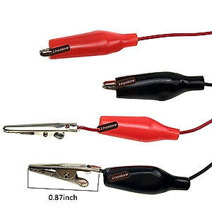 Ltvystore 9V Battery Snap with Alligator Clips, 20Pcs 9 Volts Battery Clip to Dual Alligator Clip Adapter Cable 7.17Inch