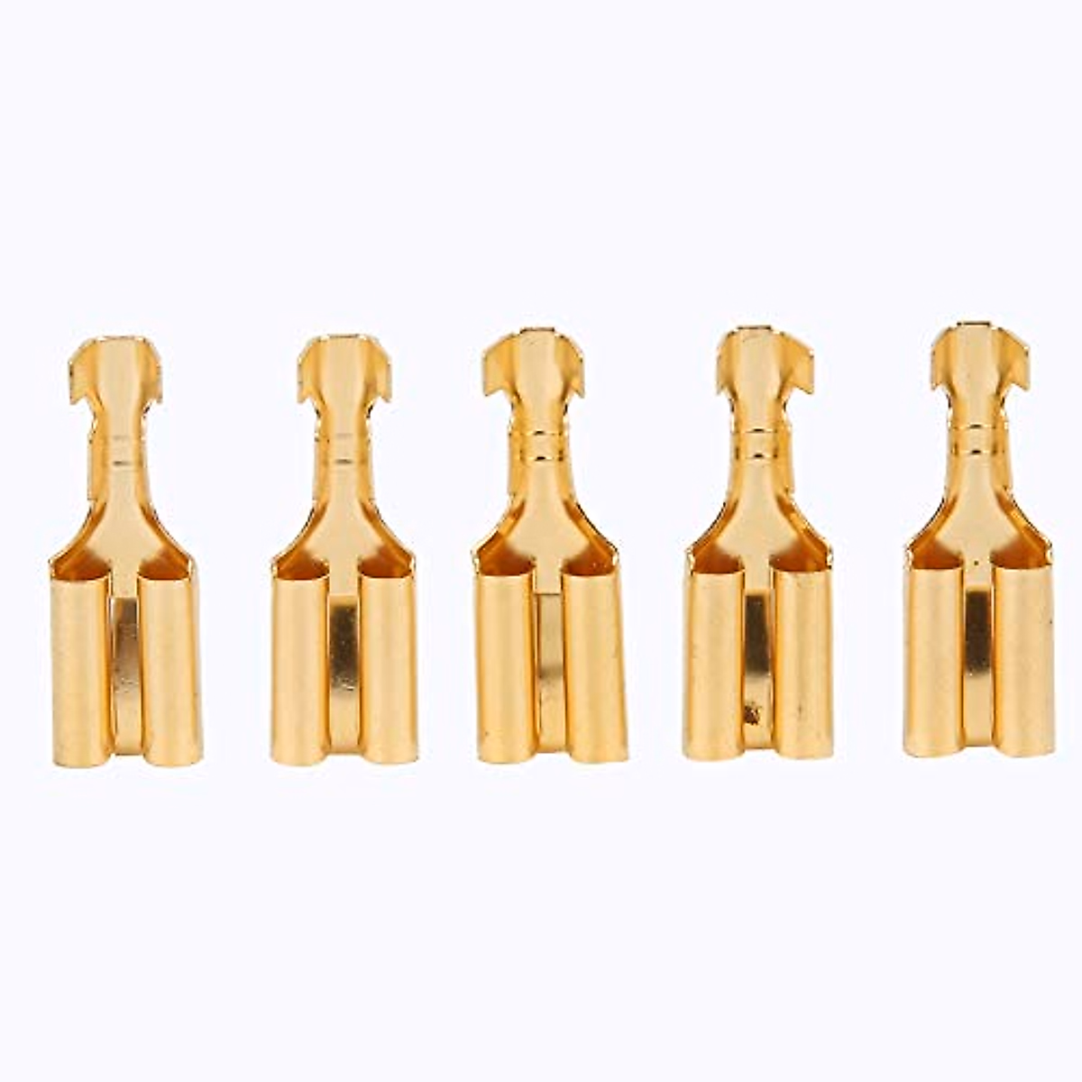 100 PCs Quick SpliceWire Terminal Brass Quick Connectors 7.8mm Quick Splice Blade Terminals Connectors with Insulating Sleeve Assortment Kit for Car Audio Speaker