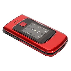 Senior Cell Phone, Flip Design, Dual Screens, Big Buttons, Clear Sound, SOS with GPS, 4G Unlocked (Red)