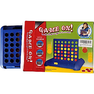 SHUYUE 4 in A Row Board Games Foldable Line up 4 Toys Children's Educational for Kids Blue