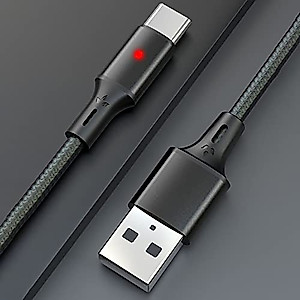 BGNTBUK Type C to Type C Cable 3A Super Fast Charge Braided Alloy LED Front Light Data Cable Suitable for Type C Charging Cable Usb3 Extension Cable 25 Ft