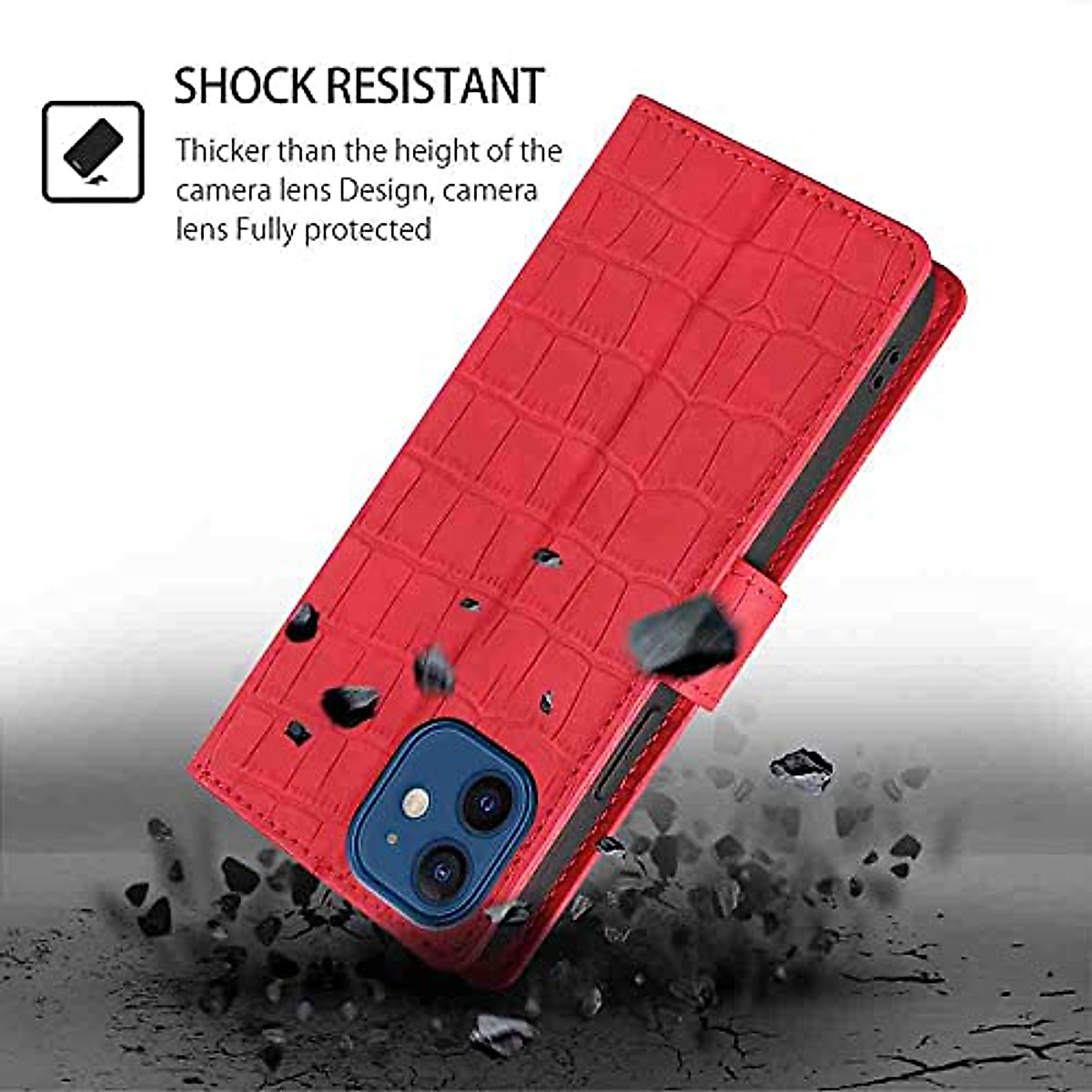 CYR-Guard Phone Cover Wallet Folio Case for Oppo REALME 7 PRO, Premium PU Leather Slim Fit Cover for REALME 7 PRO, Unique Design, Red