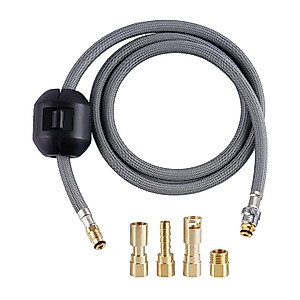 Hygie Rinse RP50390 RP44647 Kitchen Faucet Hose Replacement Compatible with Delta DST/Non-DST Faucets, Pull-Down Pull-out Faucet Spray Hose Replace with 4 Adapters, 67 Inches Chrome