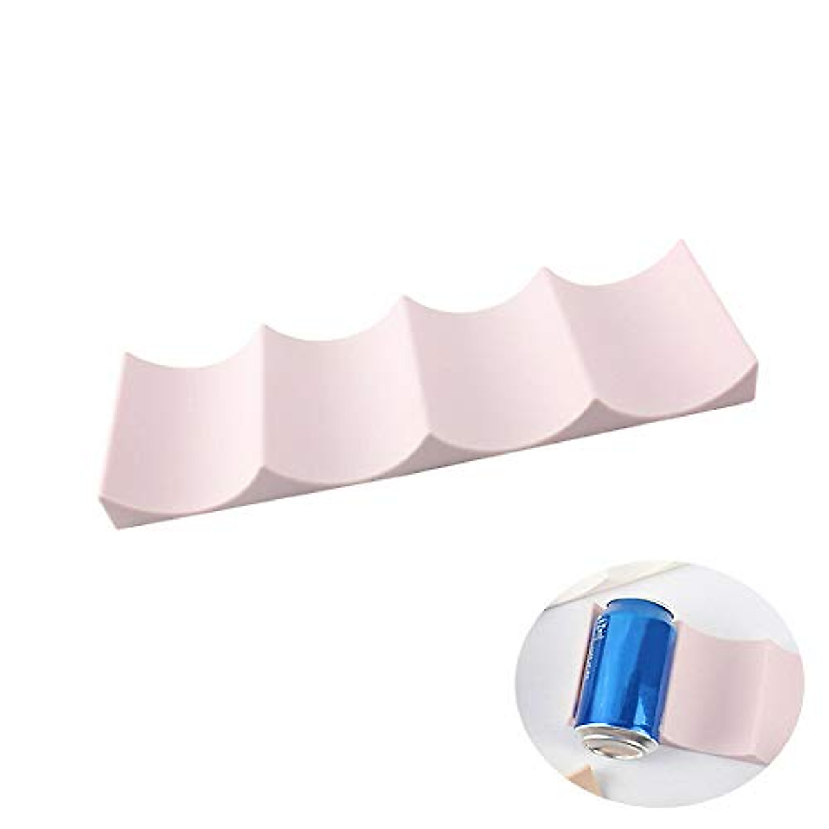 Creative Fridge Monkey Mat Refrigerator Organizer - Elegant and Modern Wine Rack Table Top Wine Storage Stacks Cans and Bottles for Easy Storage (Milky White)