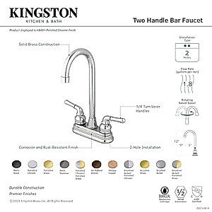 Kingston Brass KB496 Magellan Bar Faucet, Antique Copper, 2.75 x 2.75 x 2.13