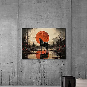 Majestic Black Stallion Galloping In The Clouds, Black Horse On Salt Flats, Canvas Print, Black Horse Print, Black Horse Wall Art