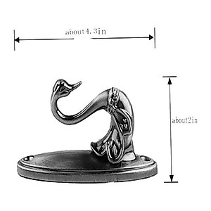 Swan Art Zinc Alloy Metal Hook Multi-Purpose Wall Coat Hook Curtain Back Hook Hook Rack Drying Rack Wall Hook (Bronze)