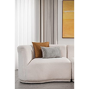 DEZENE Throw Pillow Cases 18x18 Golden Brown: 2 Pack Cozy Soft Velvet Square Decorative Pillow Covers for Farmhouse Home Decor