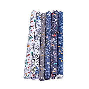SUPVOX 6pcs Floral Cotton Quilting Fabric Patchwork DIY Flower Pattern Fabric Quilt Squares for DIY Craft Sewing Quilting Scrapbooking