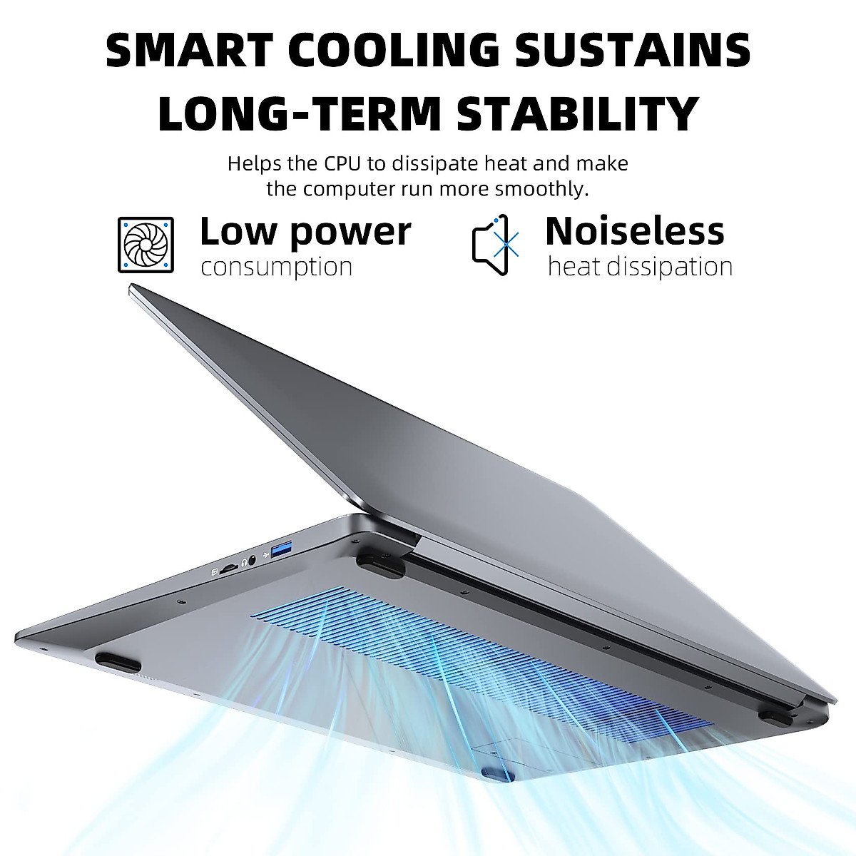 SGIN 15 Inch Laptop, Quad-Core Celeron N5095, 12GB RAM 512GB SSD, FHD IPS 1920x1080 Screen, Laptops Computer with Cooling System, Four Stereo Speakers, USB-Type C, Webcam, Mini HDMI