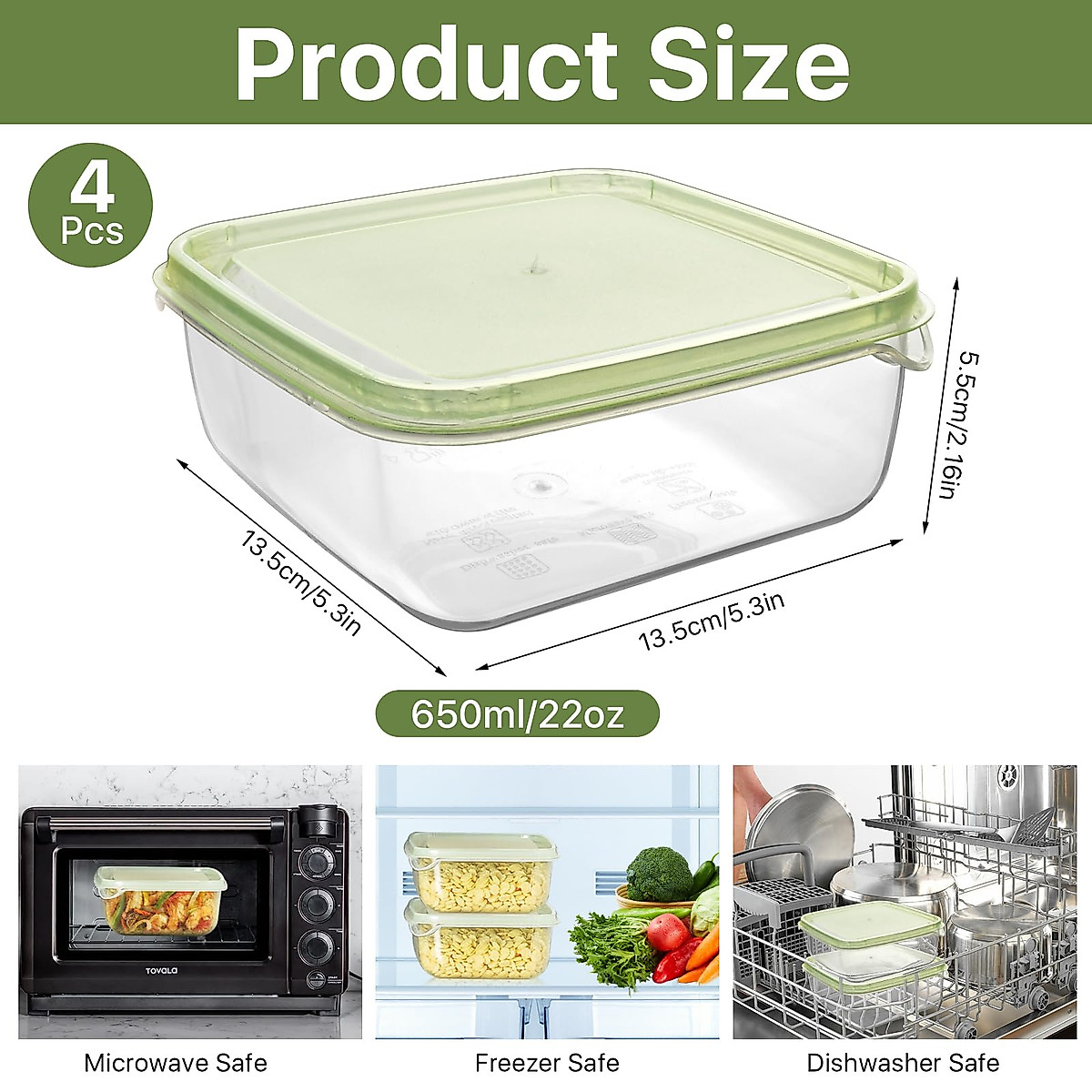 Lainballow 4 Pcs Cheese Container For Refrigerator, Plastic Cheese Slice Holder with Lids, Sliced Cheese Keeper For Fridge, Airtight Cheese Box for Refrigerator Food