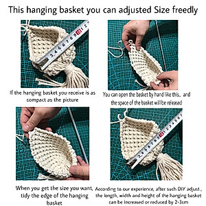 2 Pack Macrame Plant Hangers Air Plants Hanging Basket, Boho Macrame Wall Hanging for Indoor Outdoor Home Decor