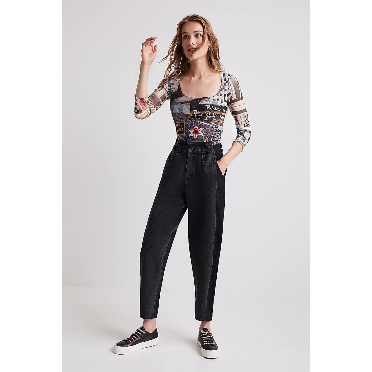 Desigual WoMen's Casual, Black, XL