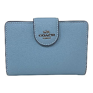 Coach Crossgrain Leather Medium Corner Zip Wallet Style No.6390 Waterfall