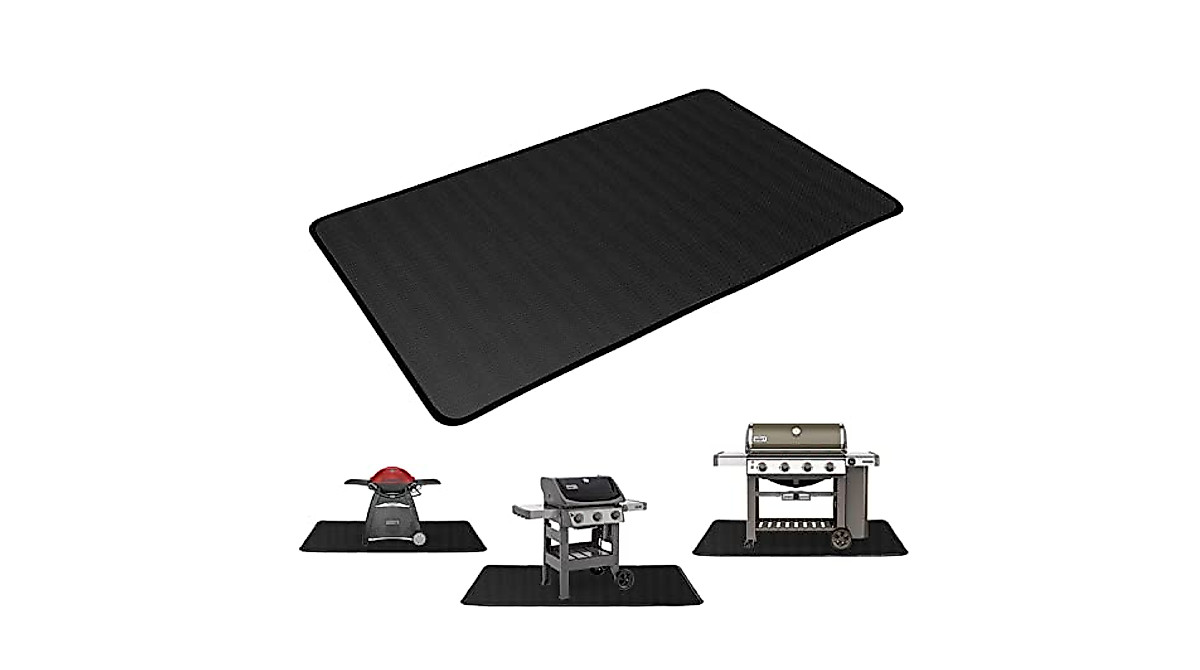 Sunerve Large Grill Mat 48x30 Inch - Fireproof, Reversible & Waterproof