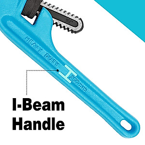 DURATECH 10-Inch Offset Pipe Wrench, Heavy Duty End Pipe Wrench, Cast Iron Handle, Adjustable Plumbing Wrench