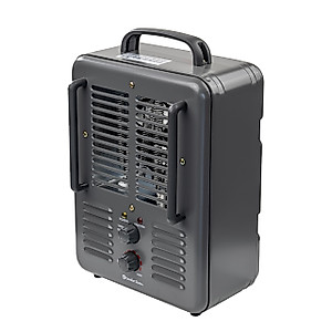 Comfort Zone Milkhouse Style Utility Space Heater with Adjustable Thermostat, Electric, Portable, 3-Prong Plug, Overheat Protection, & Tip-Over Switch, Ideal for Garage or Workshop, 1,500W, CZ798GR3
