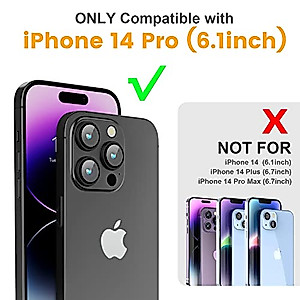 jaroco for iPhone 14 Pro Case, [Military Grade Drop Protection] [2 pcs Screen Protector & Camera Lens Protector] Full-Body Shockproof Protective for iPhone 14 Pro Phone Case 6.1 inch (Black)