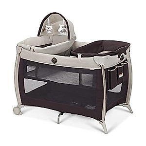 Safety 1st Play-and-Stay Play Yard, Easy fold, Full-Size Play Yard with Removable Full Bassinet, Dunes Edge